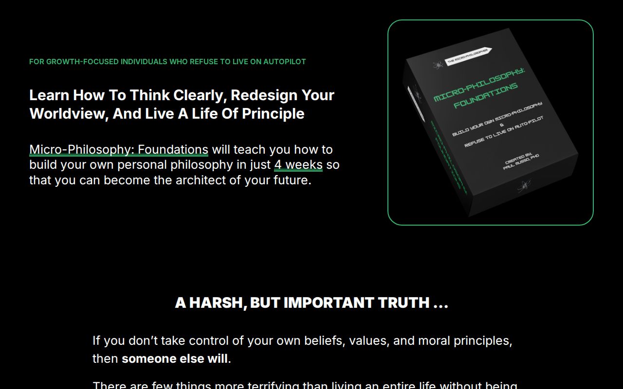 Micro-Philosophy: Foundations Course